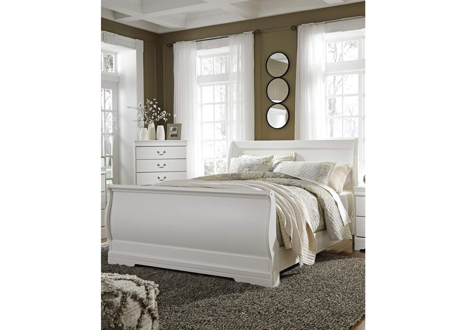 Anarasia White Full Sleigh Bed Jordan Home Furniture